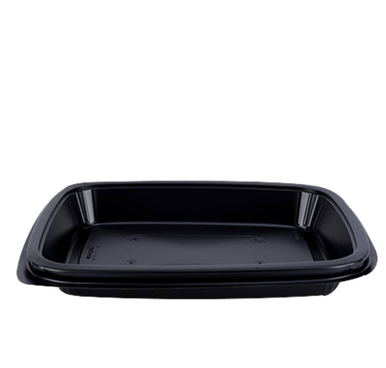 PLATO RECTANGULAR NEGRO SIN DIVISIONES MAESTTRO X 50 (2 ...